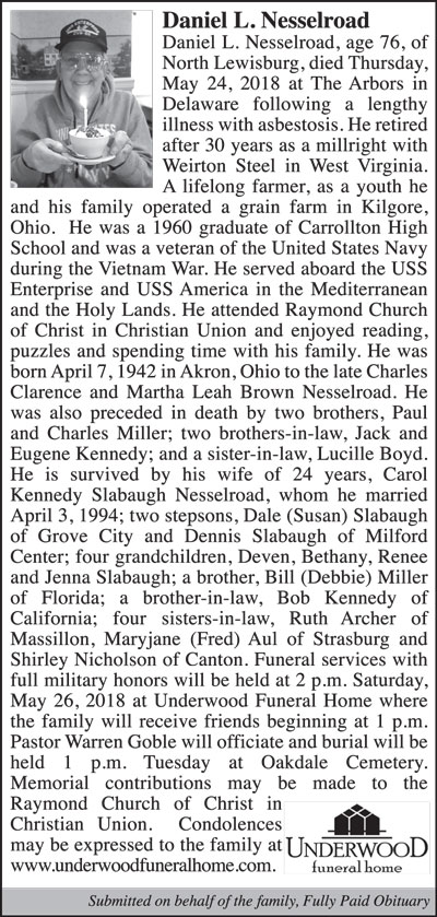 Daniel L. Nesselroad - Marysville Journal Tribune