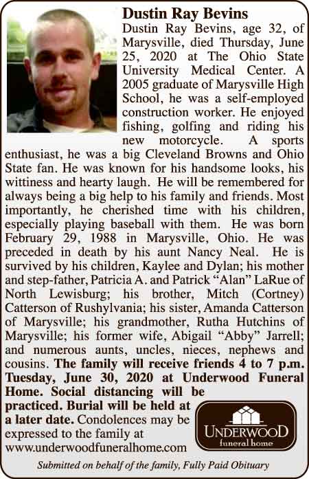 Dustin Ray Bevins - Marysville Journal Tribune