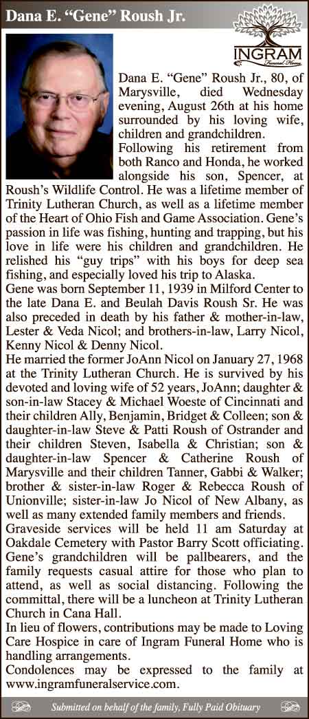 Dana E. "Gene" Roush Jr. - Marysville Journal Tribune