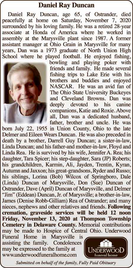 Daniel Ray Duncan - Marysville Journal Tribune