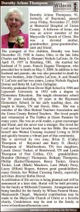 Dorothy Arlene Thompson - Marysville Journal Tribune