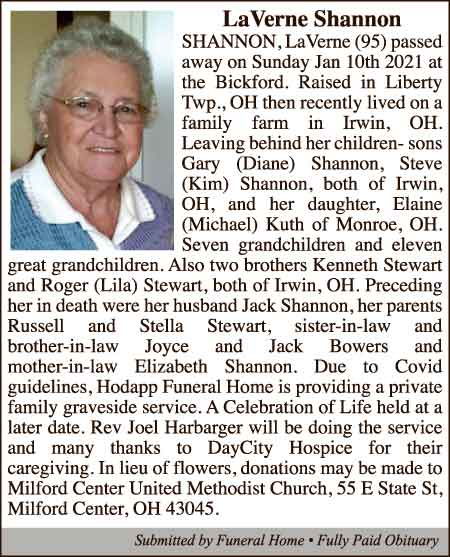 LaVerne Shannon - Marysville Journal Tribune