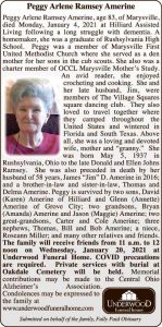 Peggy Arlene Ramsey Amerine - Marysville Journal Tribune