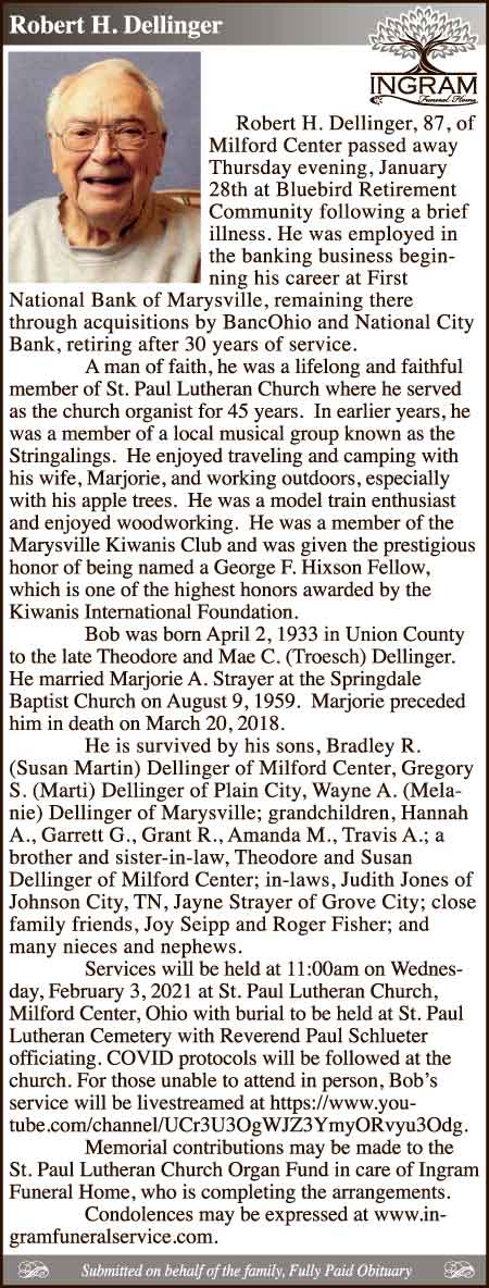 Robert H. Dellinger - Marysville Journal Tribune