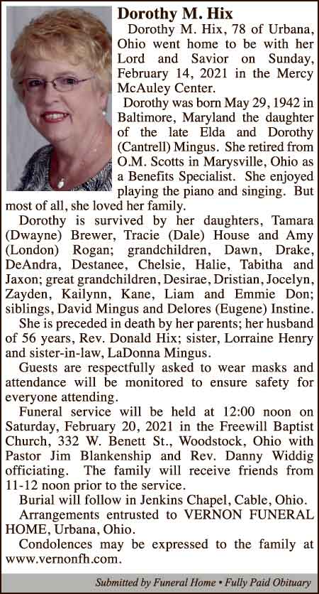 Dorothy M. Hix - Marysville Journal Tribune